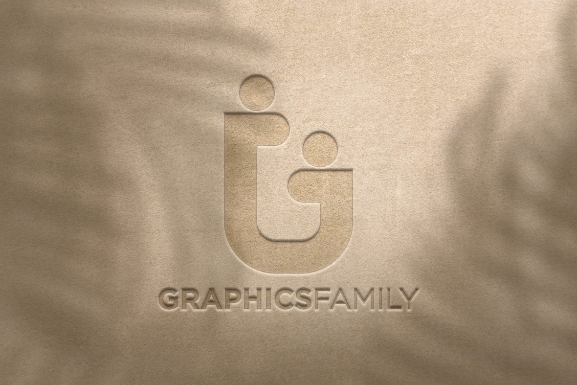 Engraved 3D Logo Mockup on Light Gray Cotton Background – GraphicsFamily