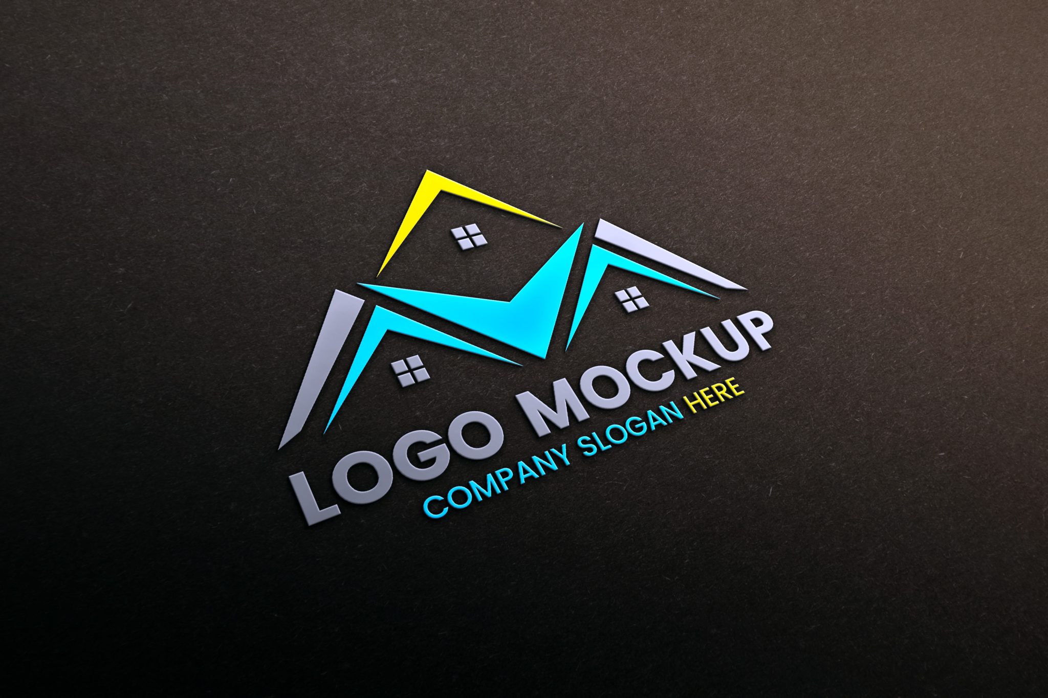 Logo Mockup On Decorative Gray Textured Background – GraphicsFamily