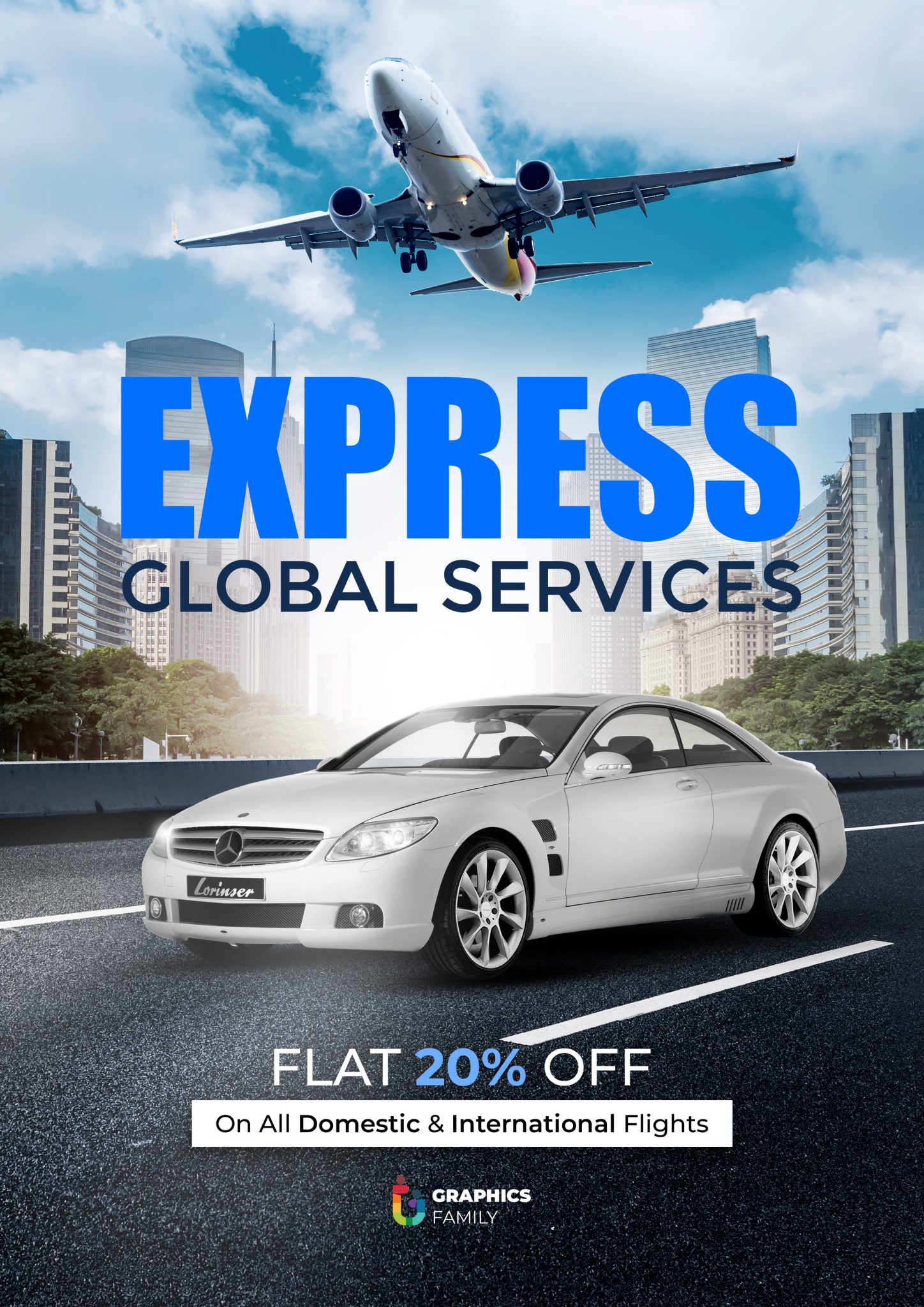 Airline Company Discount Flyer Design – GraphicsFamily