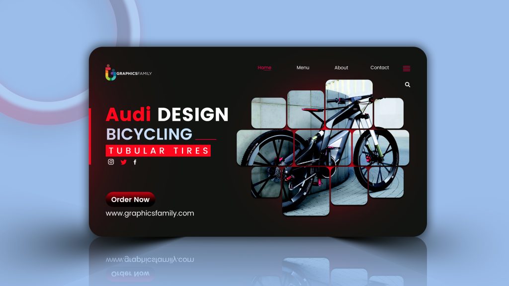 Bicycling website banner design – GraphicsFamily