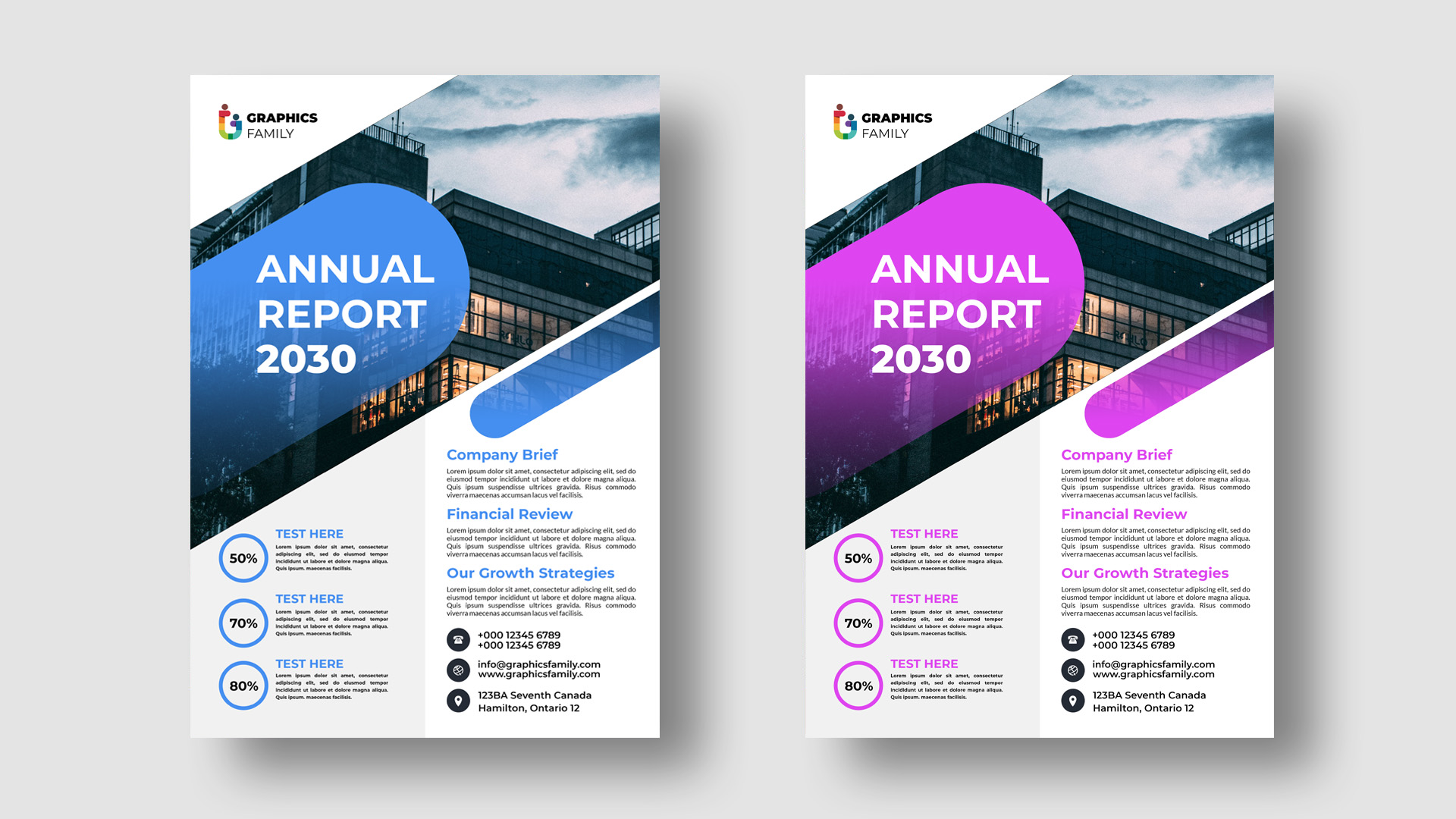 Free Abstract Annual Report Template – GraphicsFamily