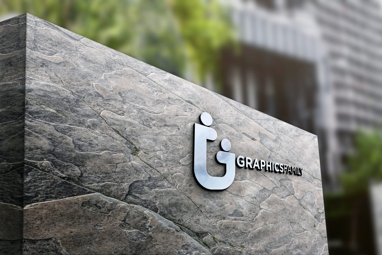 Company Outdoor Signage 3D Steel Logo Mockup – GraphicsFamily