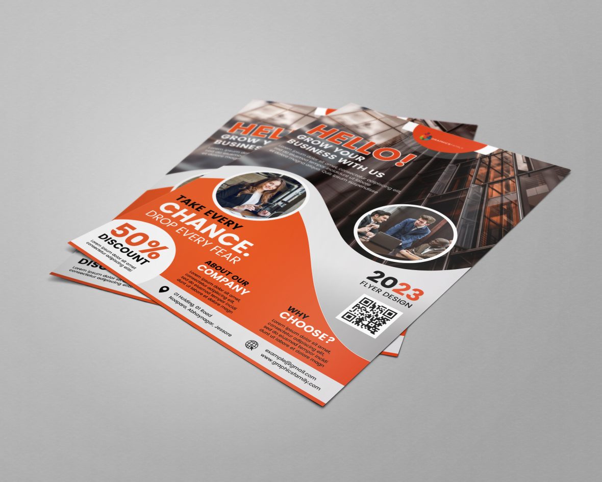 Orange Business Flyer Design Template – GraphicsFamily