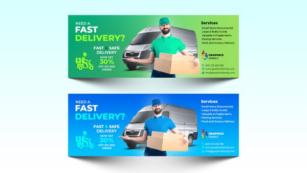 Free Shipping And Delivery Service Facebook Cover Design – GraphicsFamily