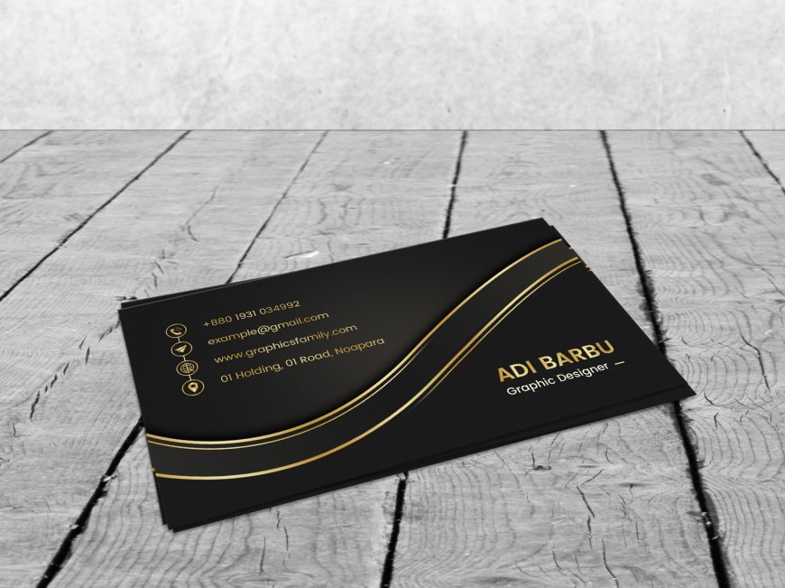 Golden Elegance : Opulent Business Card Design – GraphicsFamily