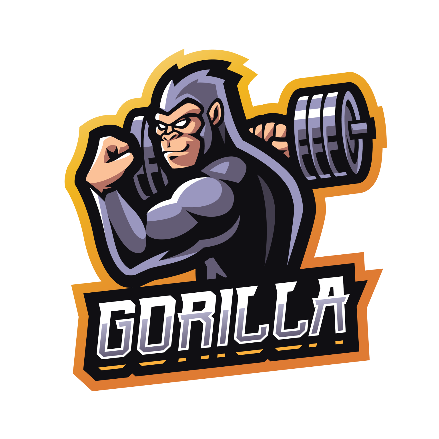 Gorilla Gym Esport Mascot Logo Template – GraphicsFamily