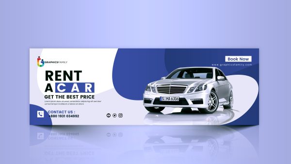 Luxury Car Rental Promotional Web Banner Design – GraphicsFamily