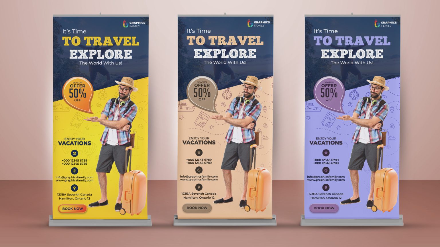 Travel Roll Up Banner Design – GraphicsFamily