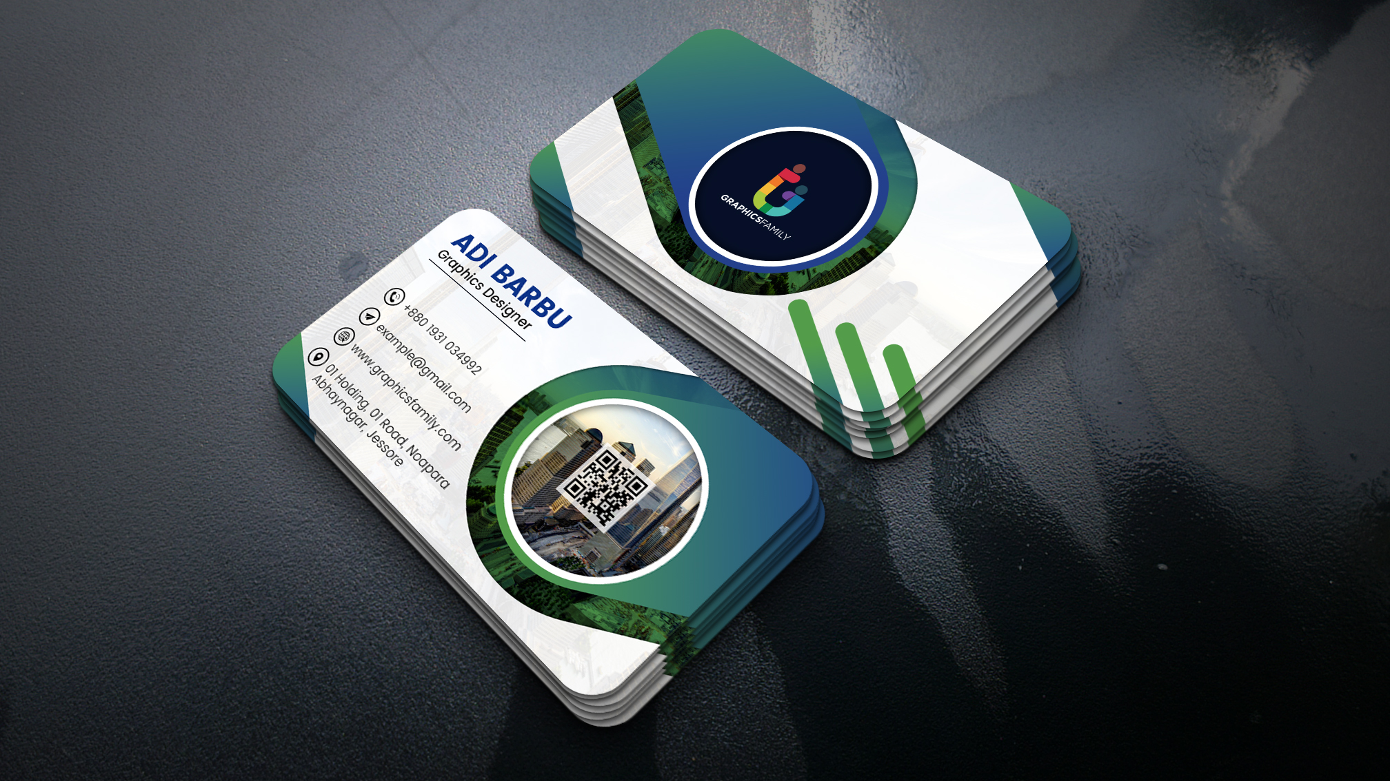 Modern Business Card Design Idea – GraphicsFamily