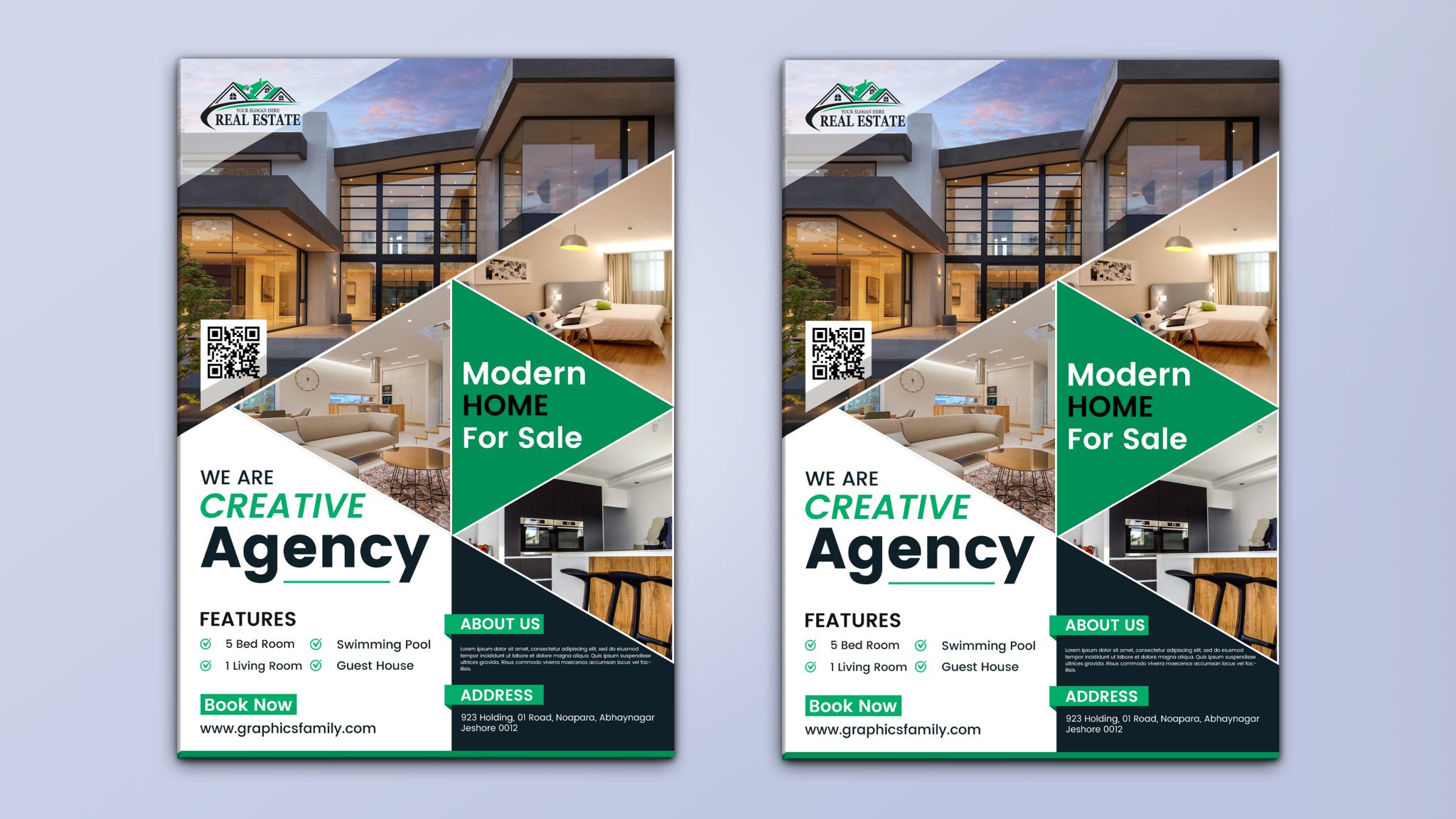 Modern Real Estate Flyer Design – GraphicsFamily