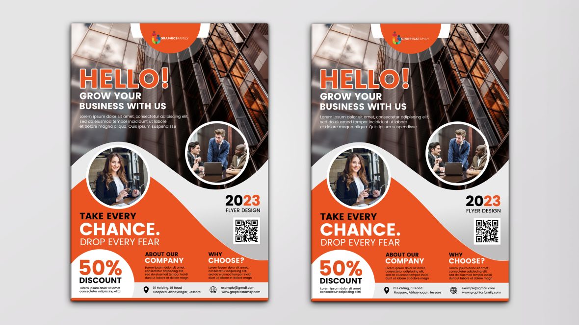 Orange Business Flyer Design Template – GraphicsFamily