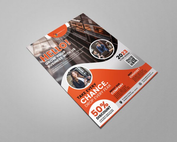 Orange Business Flyer Design Template – GraphicsFamily