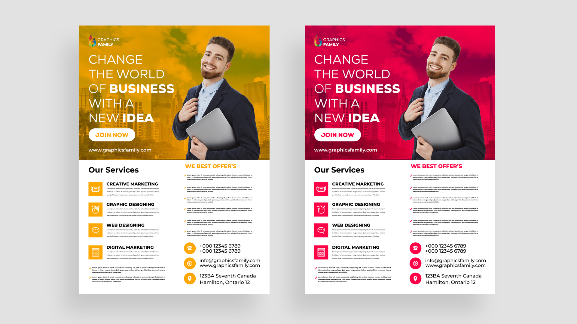 Business Idea Brochure template PSD Template – GraphicsFamily