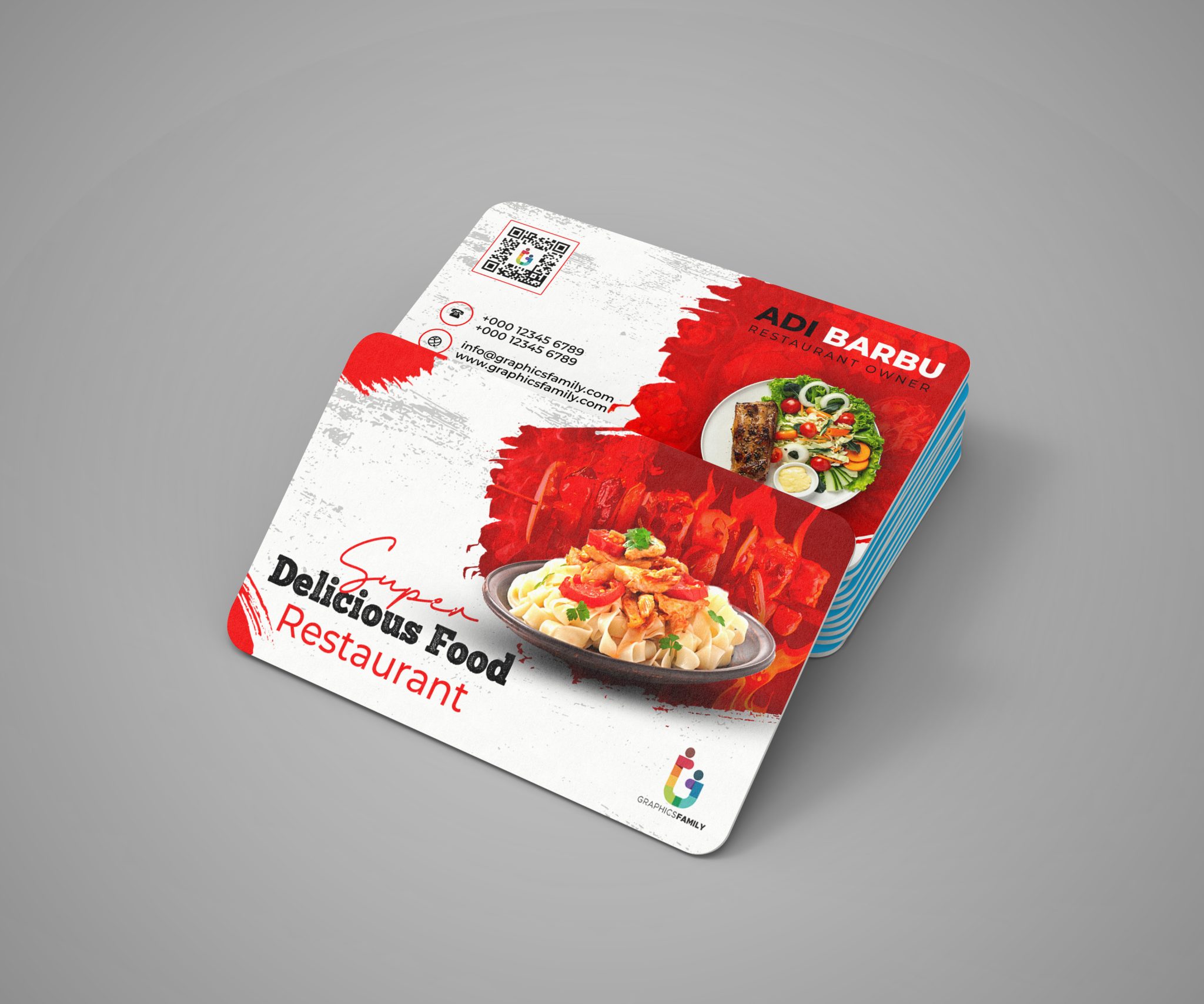 Free Restaurant Promotion Business Card Design – GraphicsFamily
