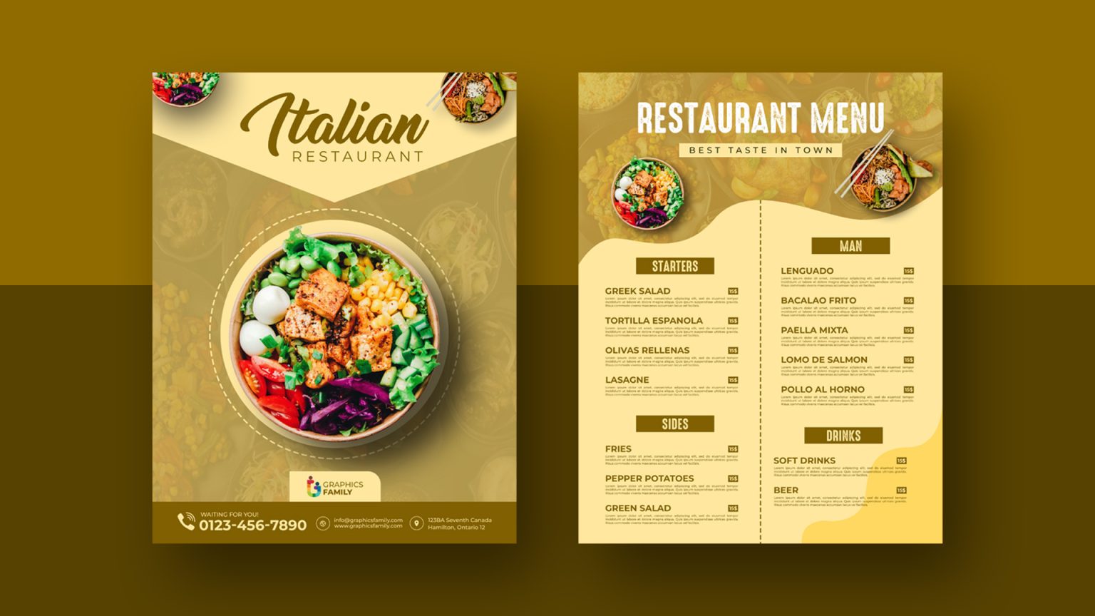 Free Restaurant Menu Design – GraphicsFamily