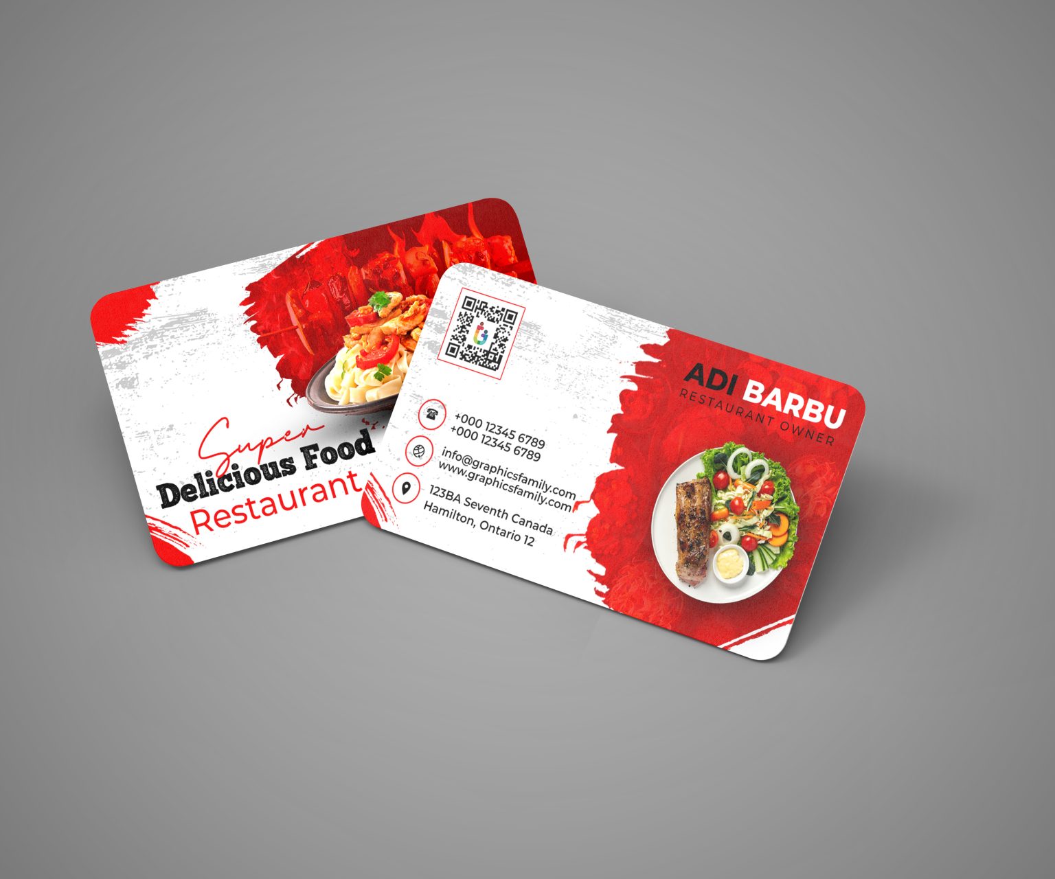 Free Restaurant Promotion Business Card Design – GraphicsFamily