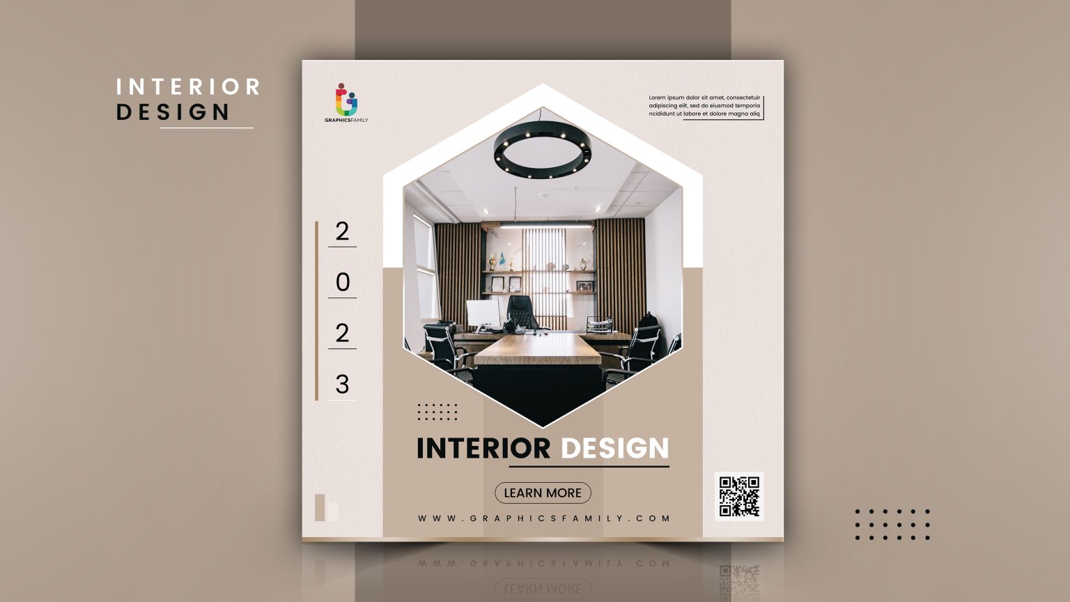 Interior design social media posts template – GraphicsFamily