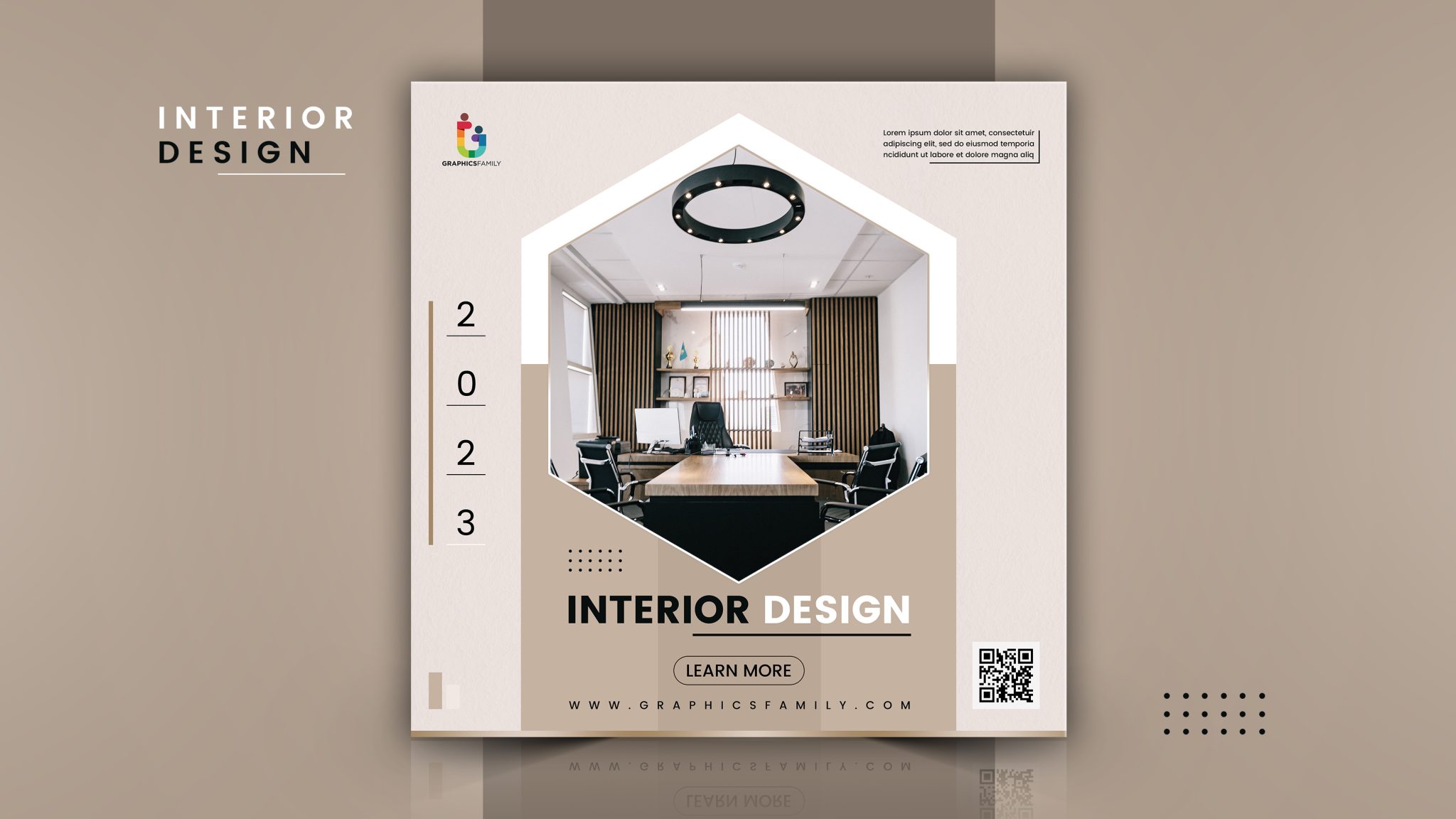 Interior design social media posts template – GraphicsFamily