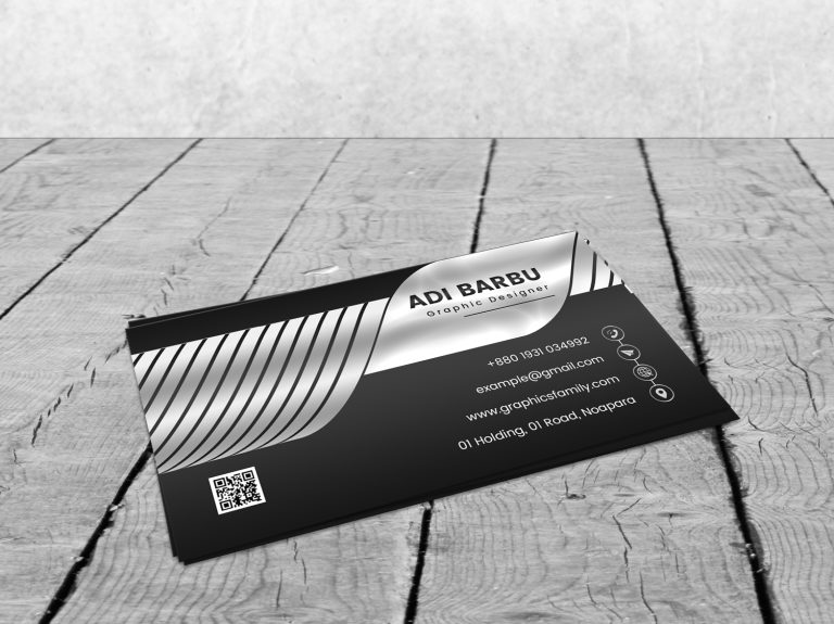 Luxury Silver Business Card Design – GraphicsFamily