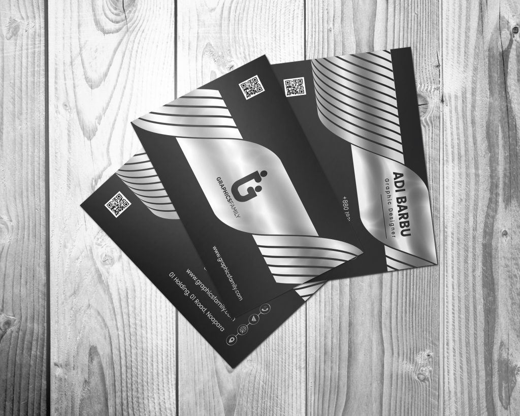 Luxury Silver Business Card Design – GraphicsFamily