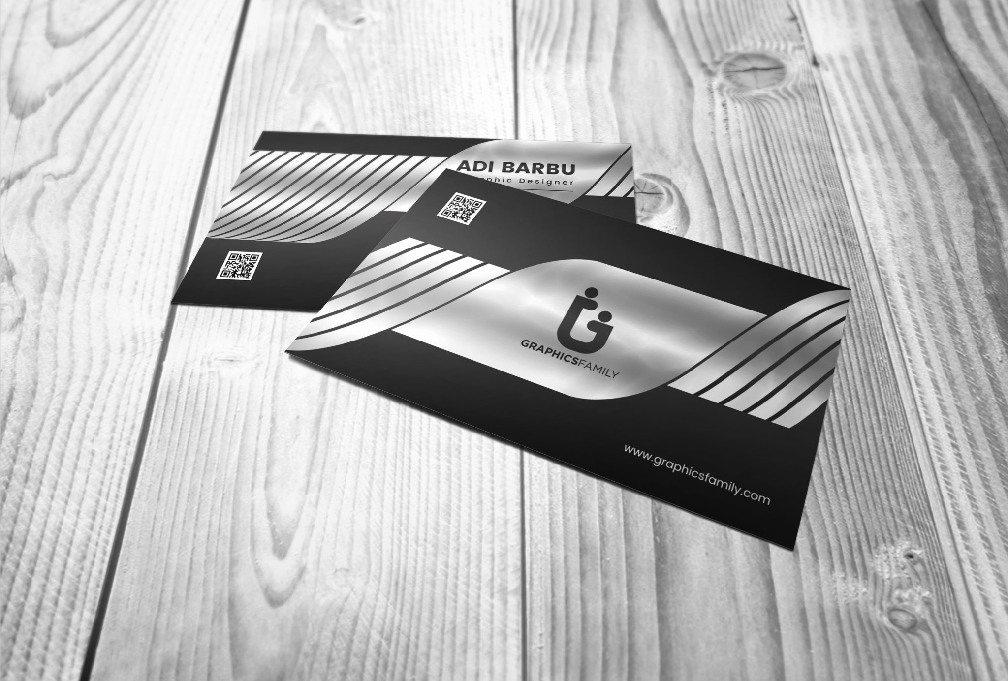 Luxury Silver Business Card Design – GraphicsFamily