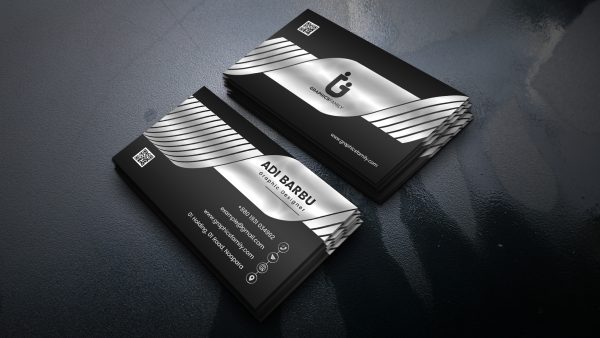 Luxury Silver Business Card Design – GraphicsFamily