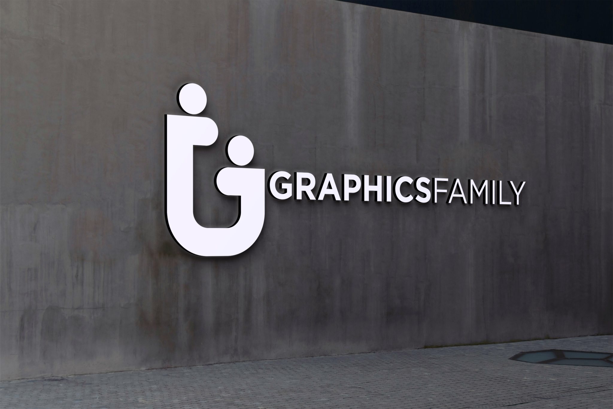 3D Wall Sign Logo Mockup – GraphicsFamily
