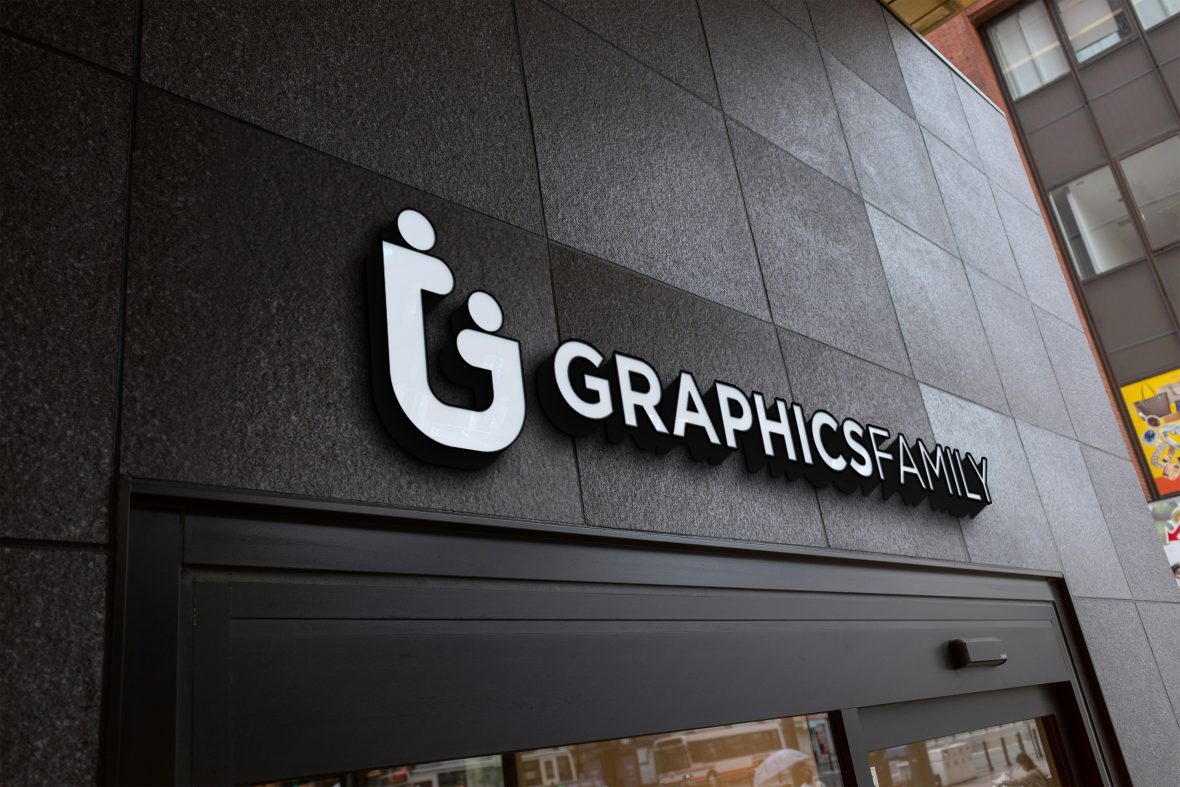 Building Logo Sign Mockup – GraphicsFamily