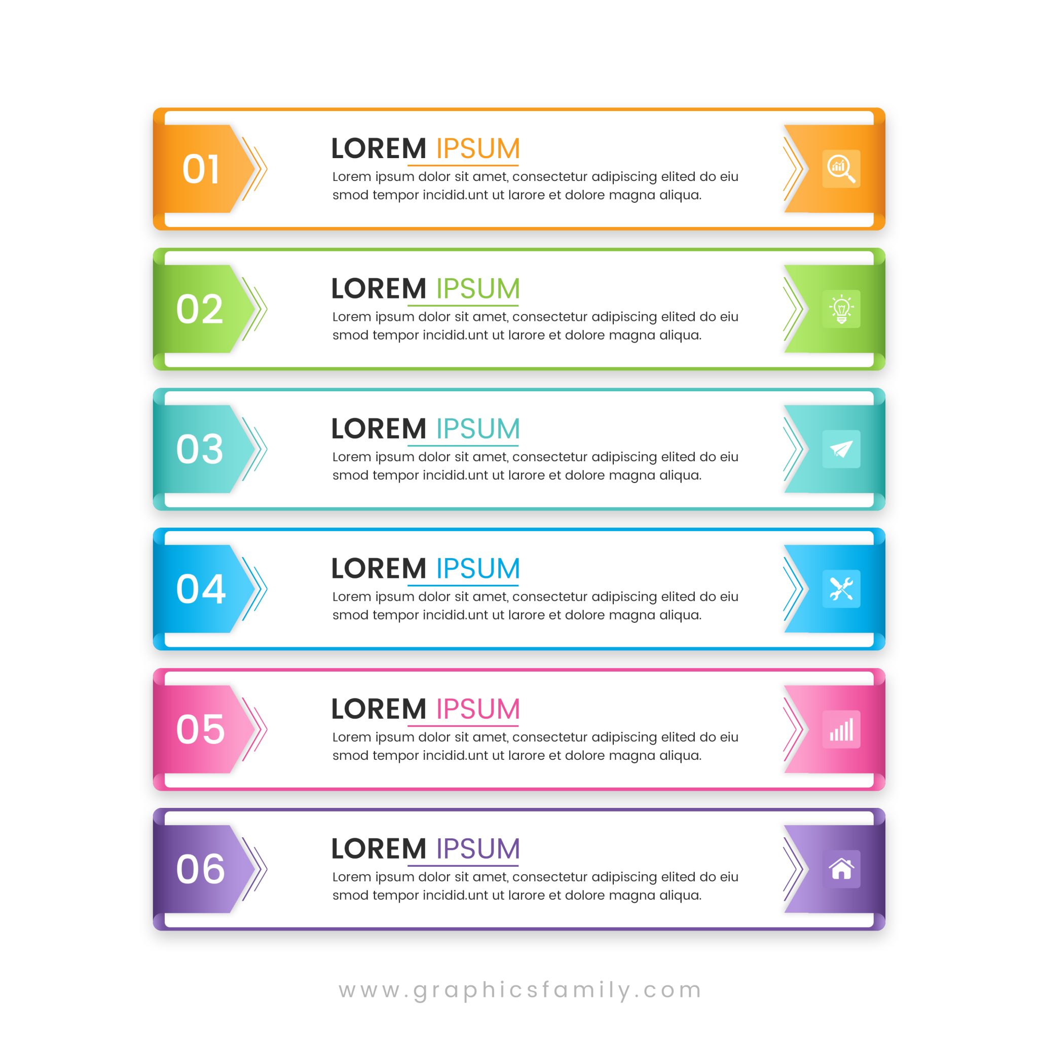 6 data infographics tab index template with thin vector image ...
