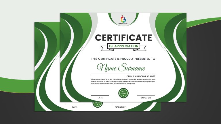 Certificate template vector image – GraphicsFamily