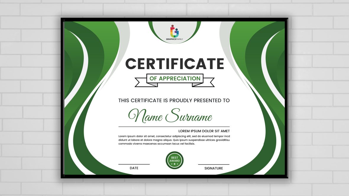 Certificate template vector image – GraphicsFamily