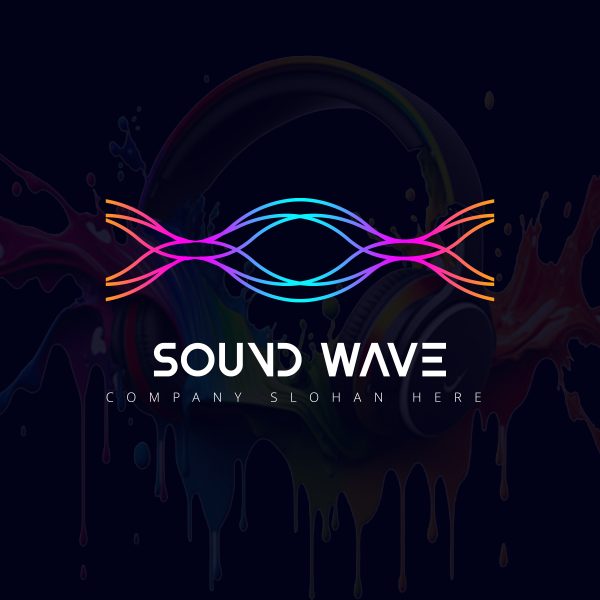 Colorful sound wave logo design template vector image – GraphicsFamily