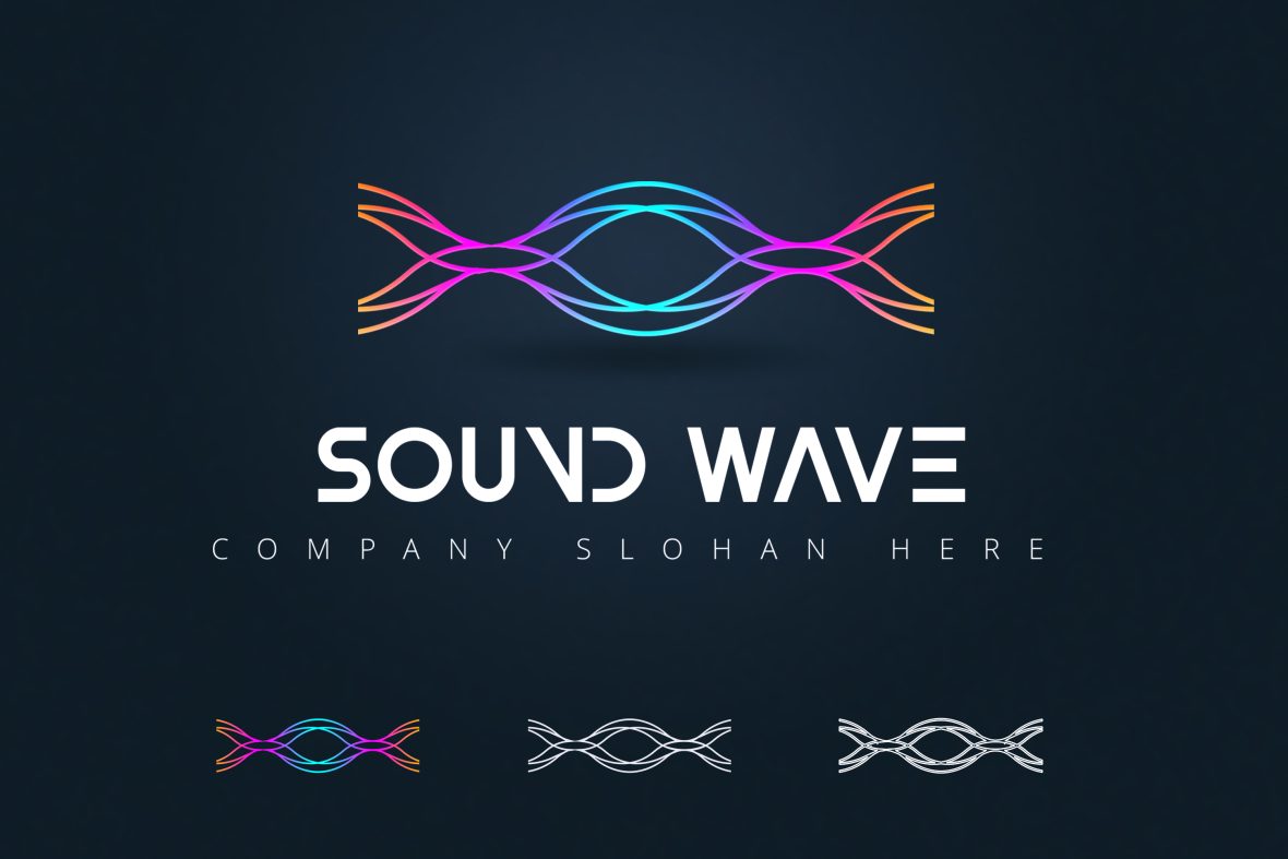 Colorful sound wave logo design template vector image – GraphicsFamily