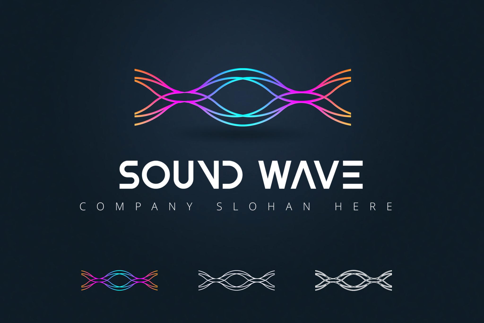 Colorful sound wave logo design template vector image – GraphicsFamily