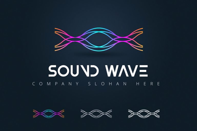 Colorful sound wave logo design template vector image – GraphicsFamily