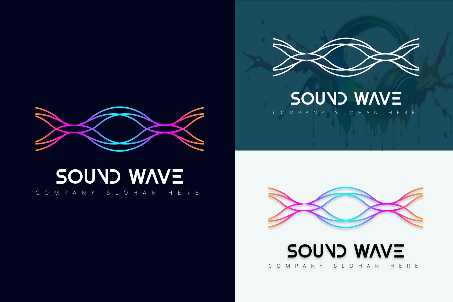 Colorful sound wave logo design template vector image – GraphicsFamily
