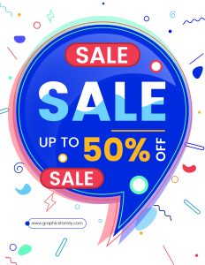Colorful speech bubble sale design banner price vector image ...