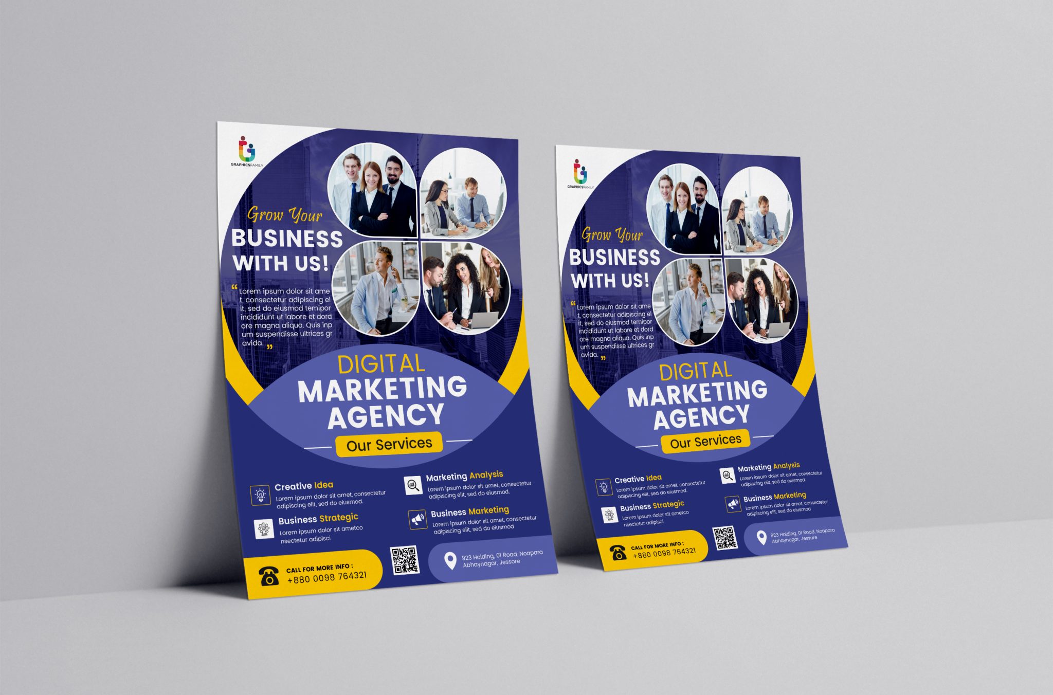 Digital marketing agency poster template – GraphicsFamily