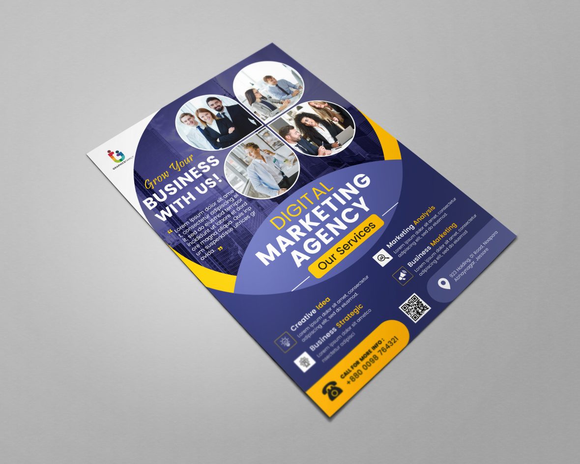 Digital marketing agency poster template – GraphicsFamily