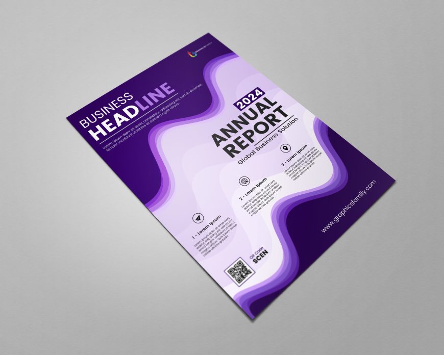 Modern annual report design template vector image – GraphicsFamily