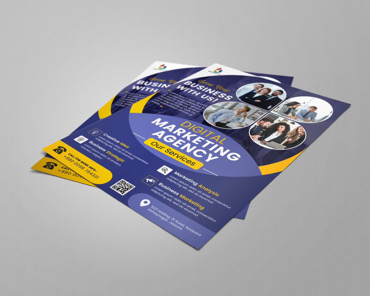 Digital marketing agency poster template – GraphicsFamily