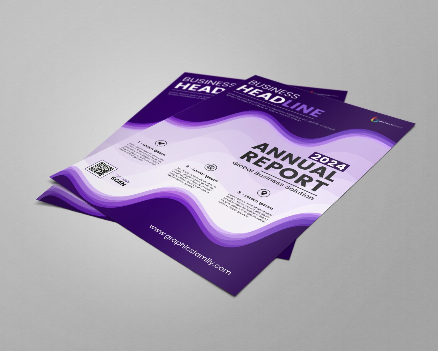 Modern annual report design template vector image – GraphicsFamily