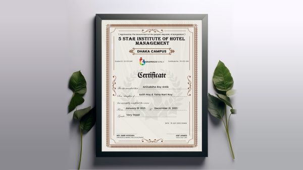 Hotel Management & Tourism Training Certificate Template Design – GraphicsFamily