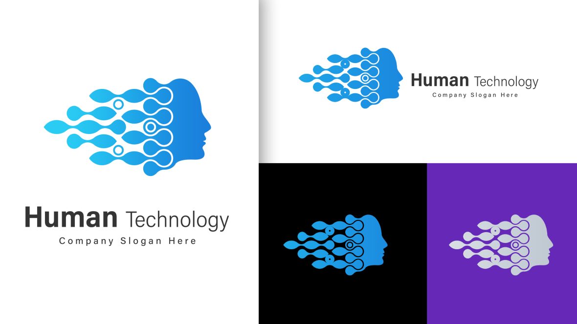 Free Human Technology Logo Design Template – GraphicsFamily