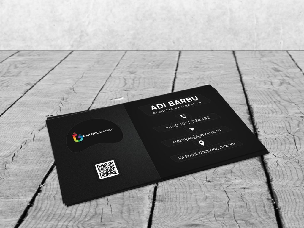 Luxury Dark Black Business Card Design – GraphicsFamily