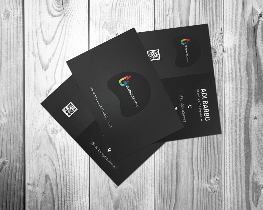 Luxury Dark Black Business Card Design – GraphicsFamily