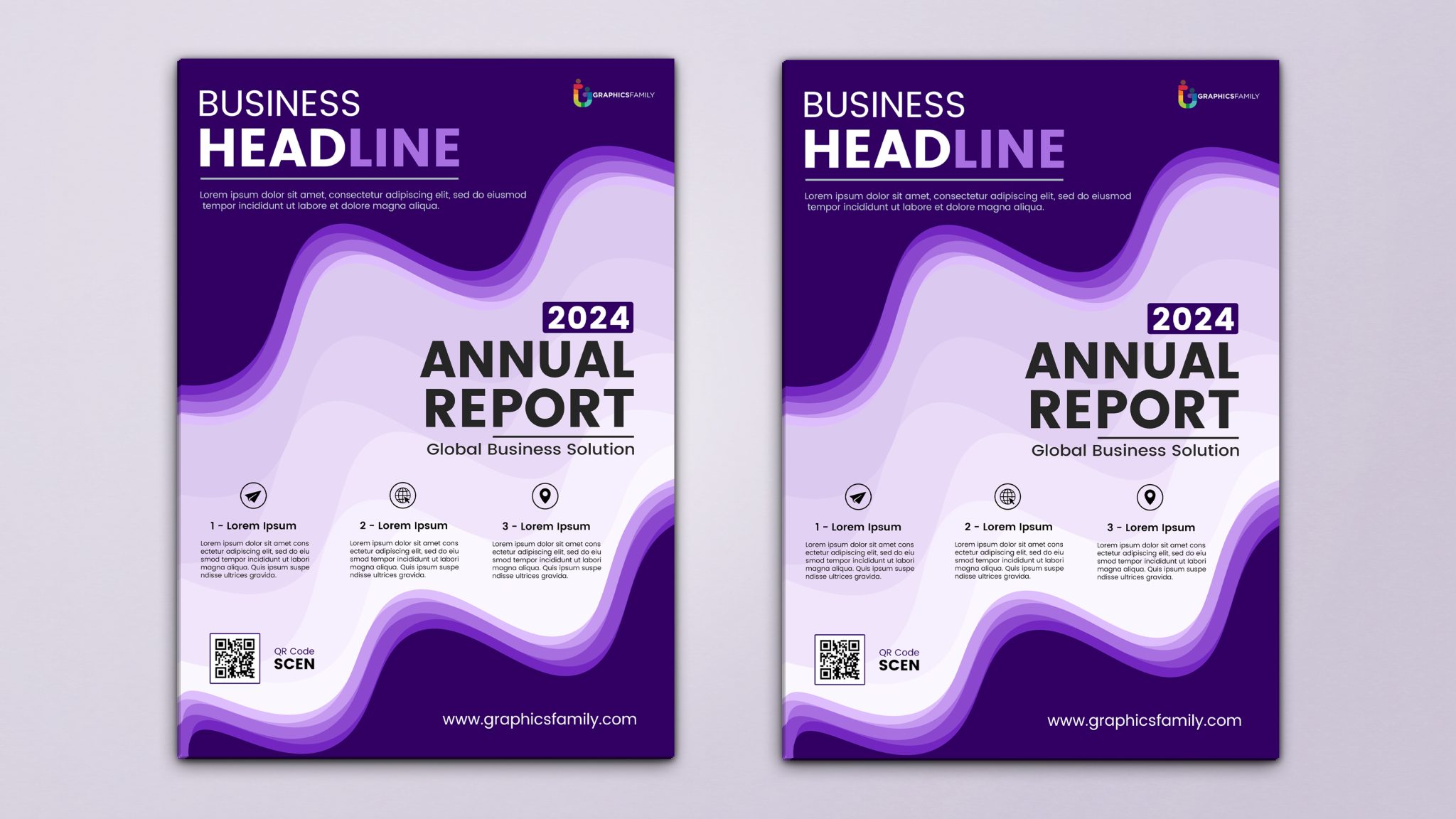 Modern annual report design template vector image – GraphicsFamily