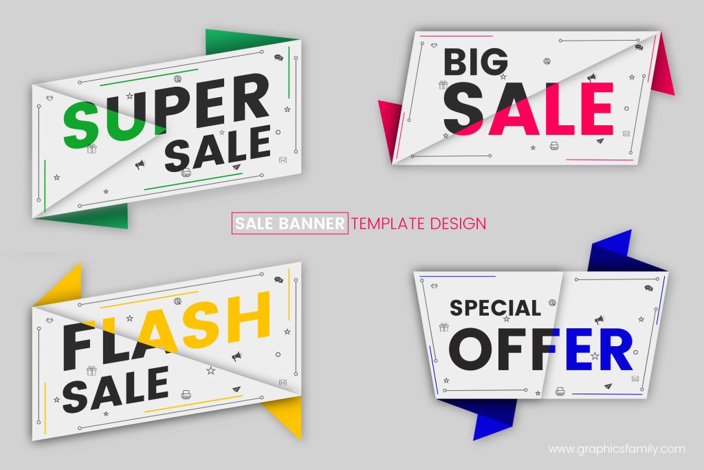 Sale banner template design vector image – GraphicsFamily