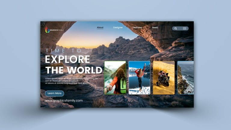 Tourist Spot Website Banner Template – GraphicsFamily