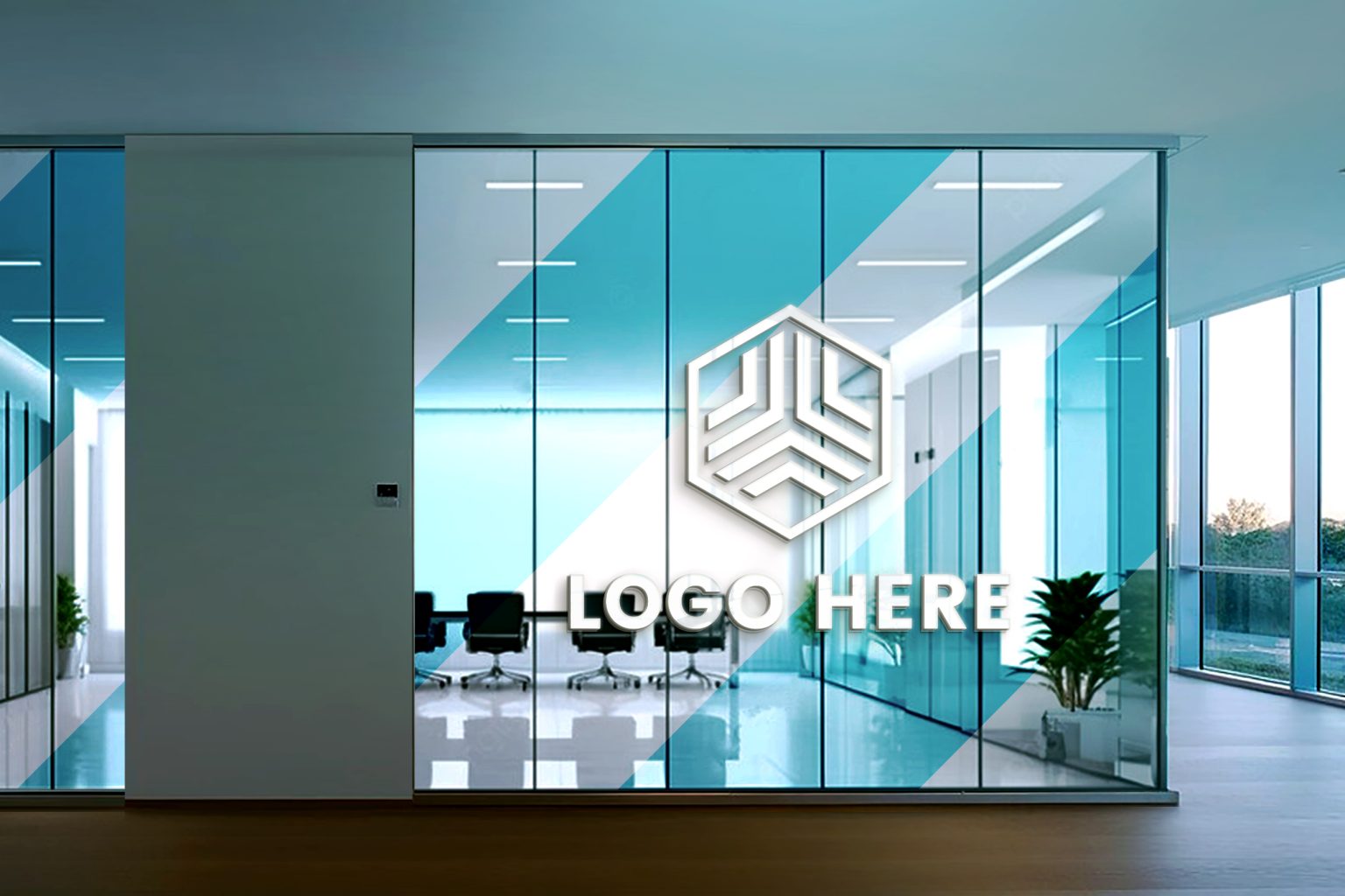 Best Free 3D Glass Window Logo Mockup – GraphicsFamily